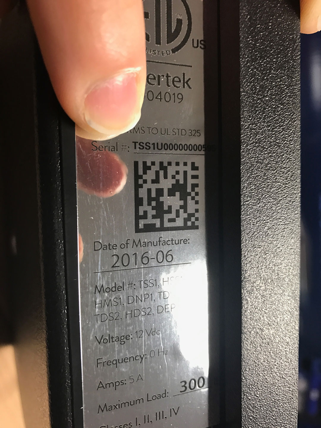 Serial Number Locations for Registration of Warranty